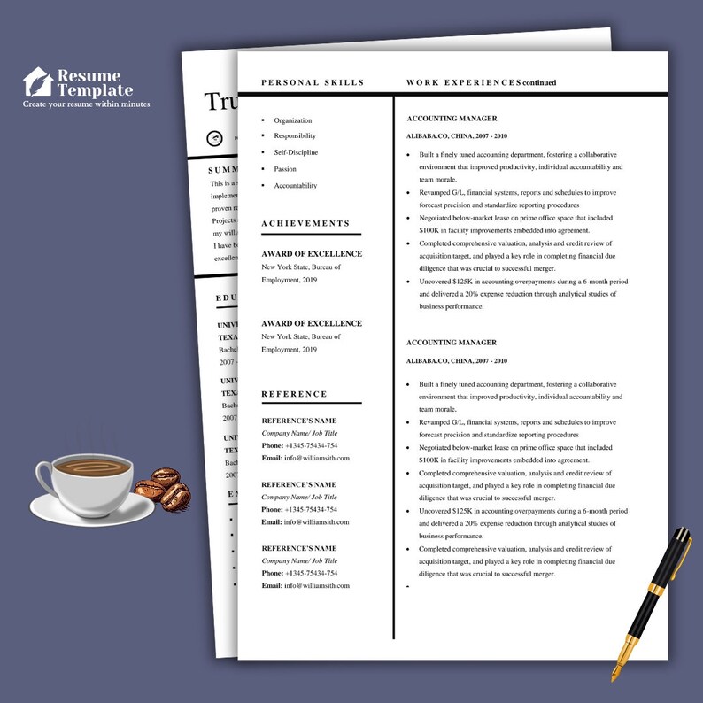 Well-structured Resume Template, ATS Compliant Resume Template ...