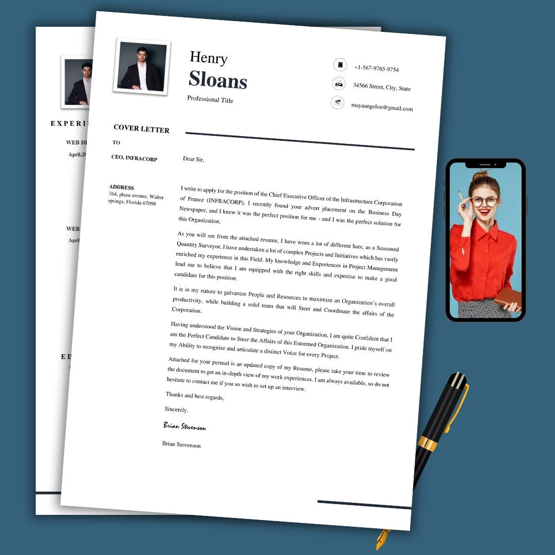 Minimalist Single Page Resume Template in Word, Editable Resume ...