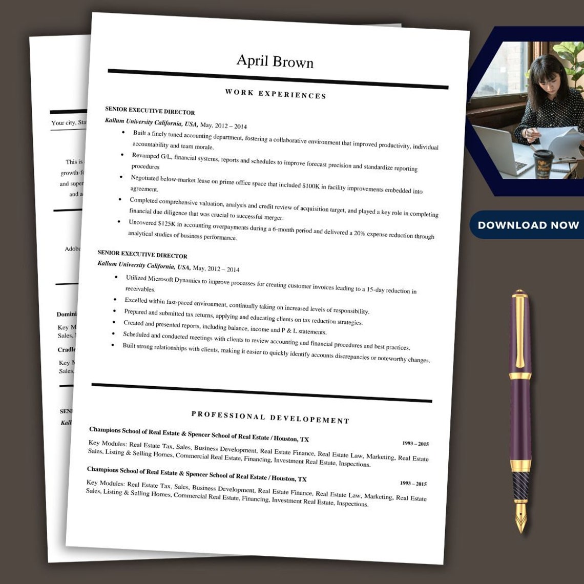 Well-structured Resume Template, Ats-compliant Resume Template, Word ...