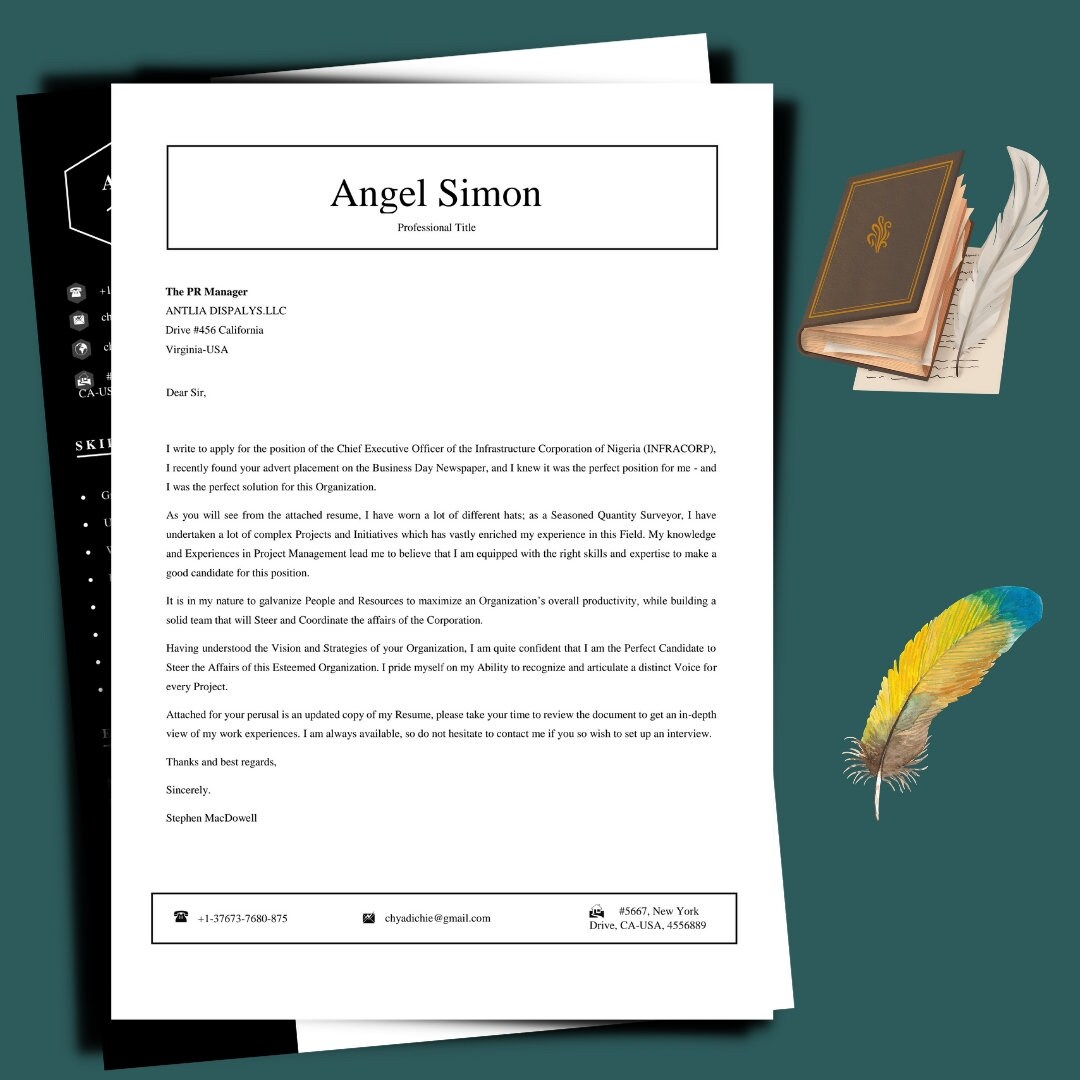Basic Pro Resume Template, Simple Professional Resume Template, Instant ...