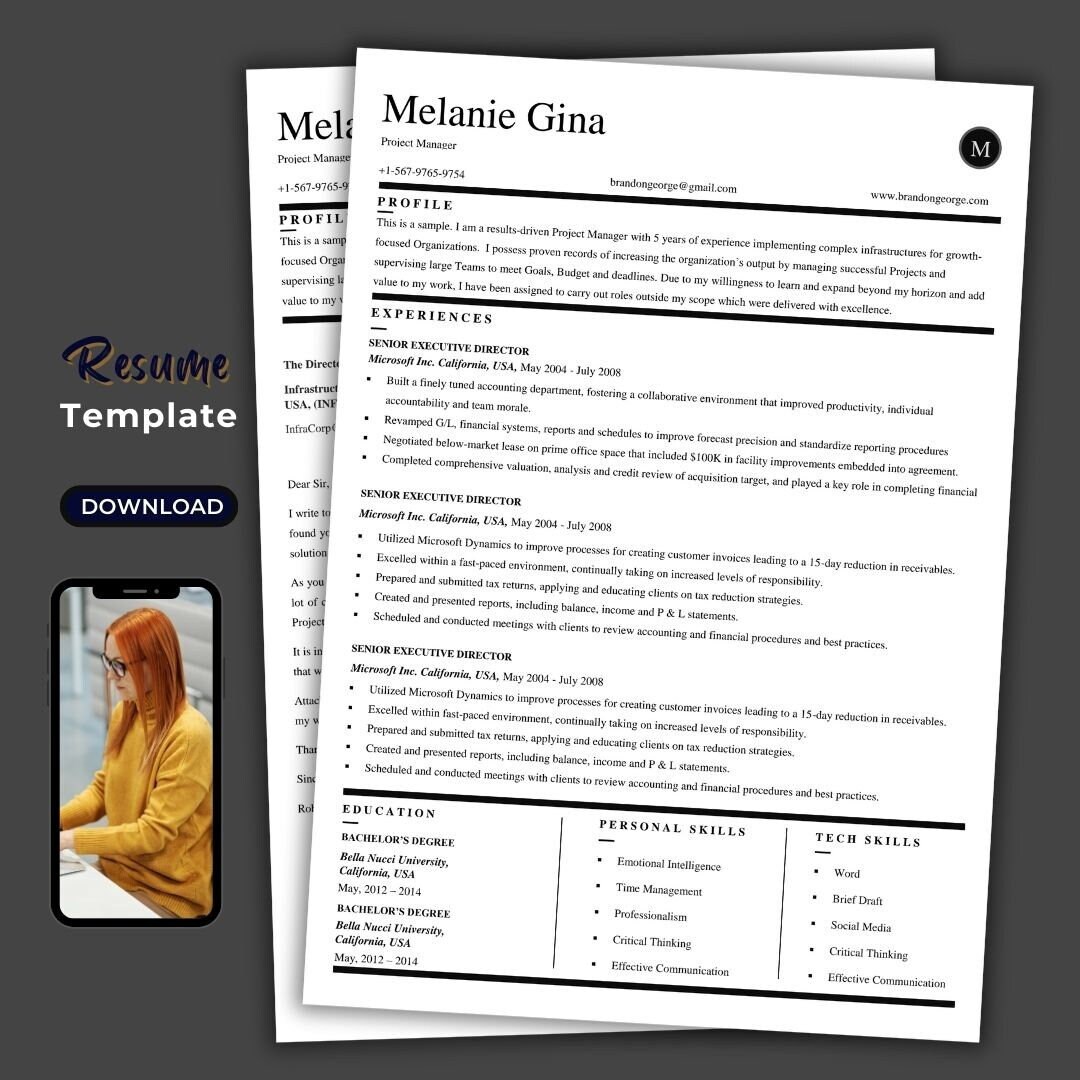 Well Structured Resume Template, ATS Resume Template With Matching ...