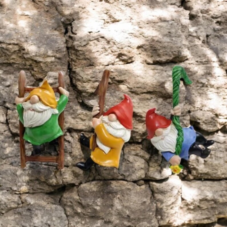 Climbing Gnome Tree Faces (3PCS): Resin Fairy Garden Decor - Etsy