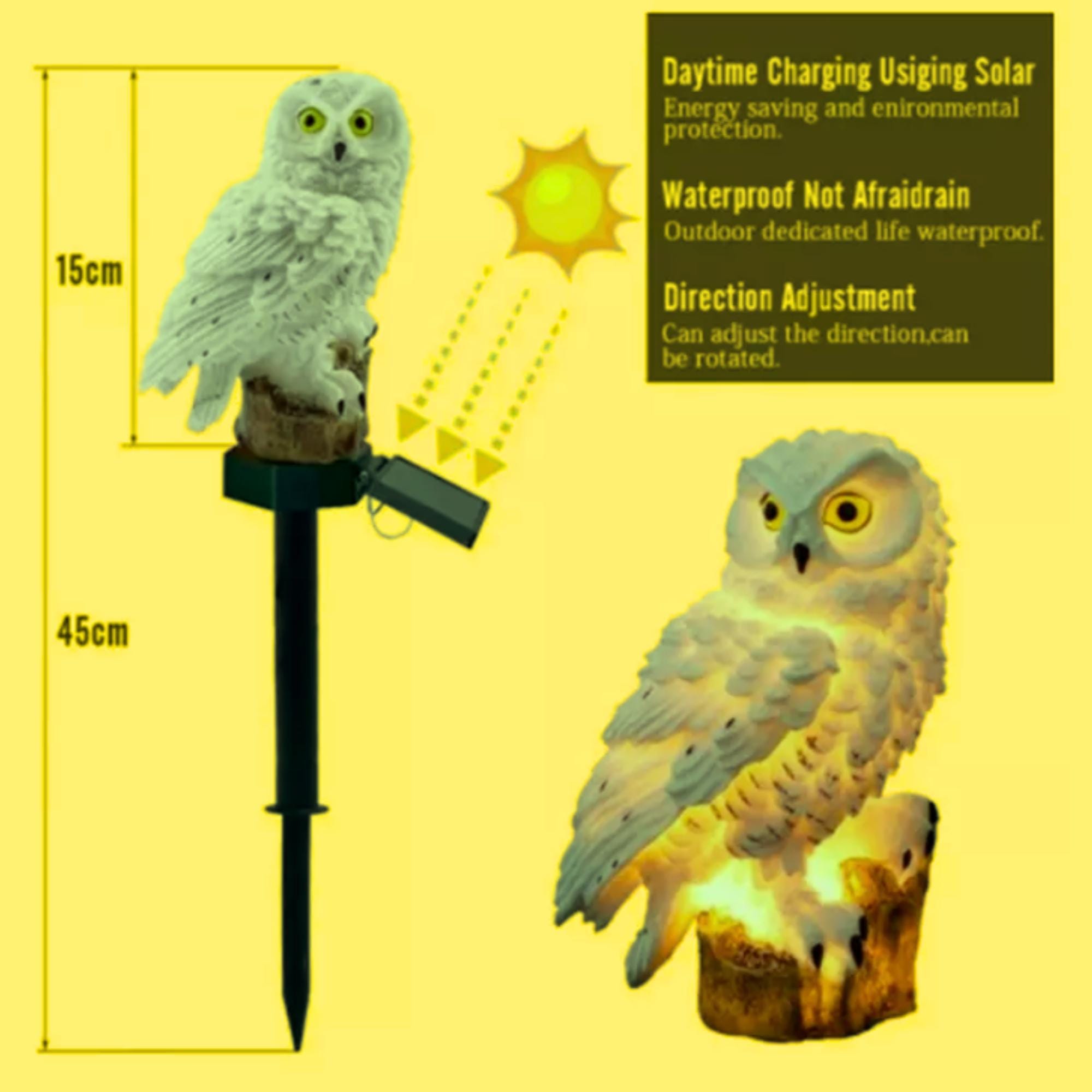 Solar Owl Light – LED Outdoor Garden Lamp, Waterproof Yard Decor - Etsy