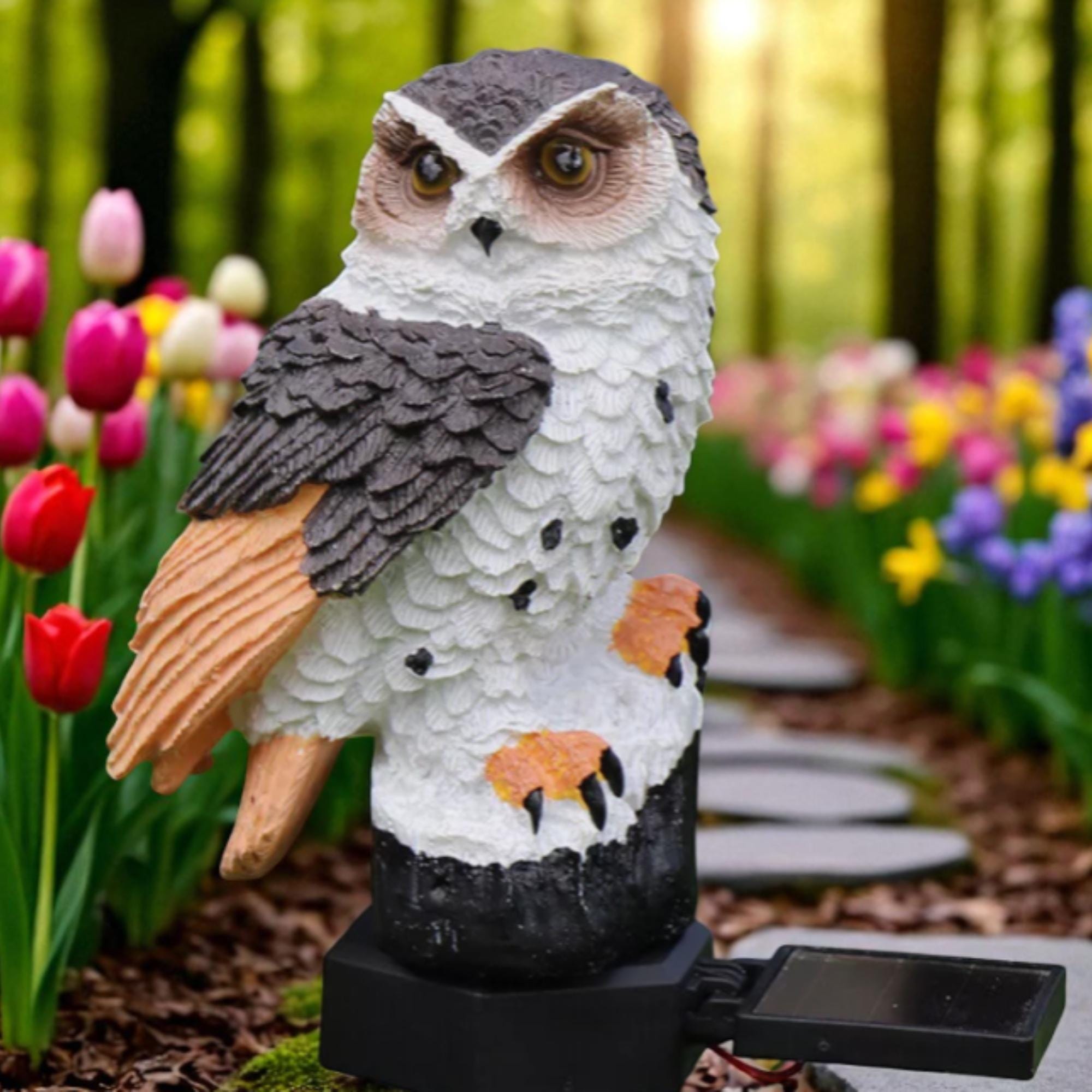 Solar Owl Light – LED Outdoor Garden Lamp, Waterproof Yard Decor - Etsy
