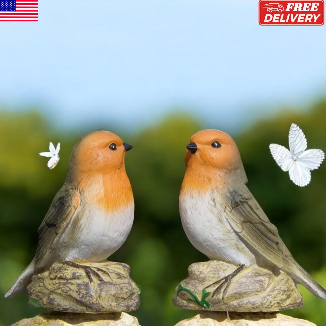 Solar Garden Bird Statue | Outdoor Resin Bird Light | Cute Yard Decor ...