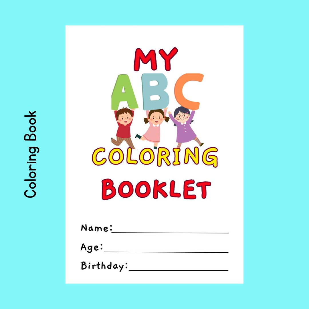 Blue Cute My ABC Coloring Booklet for Kids Learning the Alphabet 50 ...