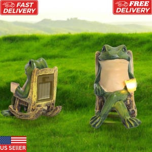 Miniature Solar Frog Statue, Cute Frog Garden Decor, Outdoor Frog ...
