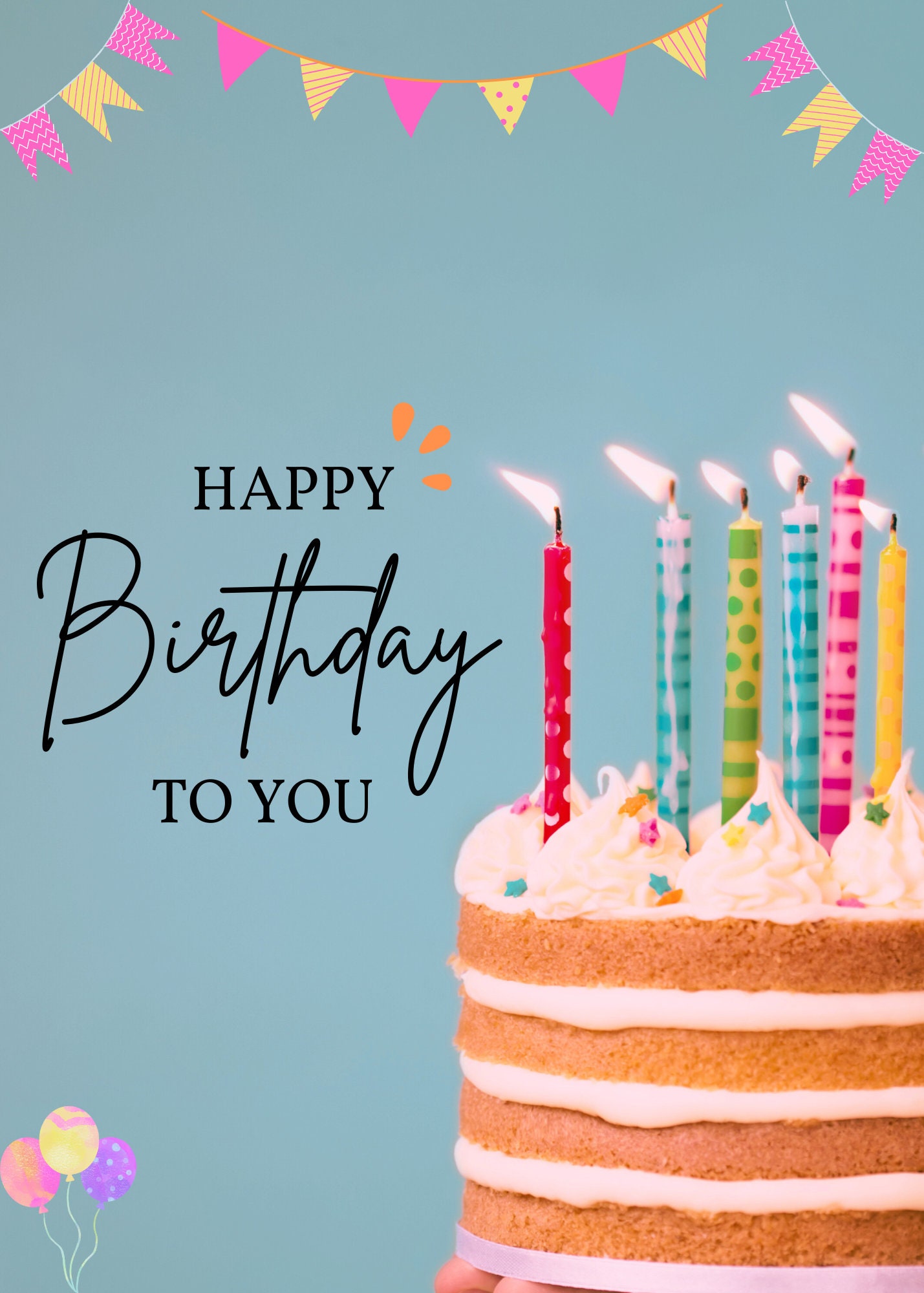 Handmade Printable Birthday Card, Instant Download, Digital Greeting ...