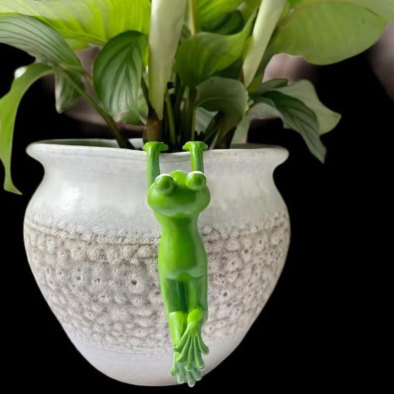 Cute Hanging Frog Pot | Resin Planter Decoration | Cartoon Frog Bonsai ...