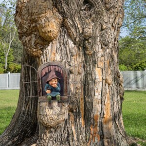 Whimsical Tree Face Gnome Statue – 5.9" Fairy Garden Outdoor Decor ...