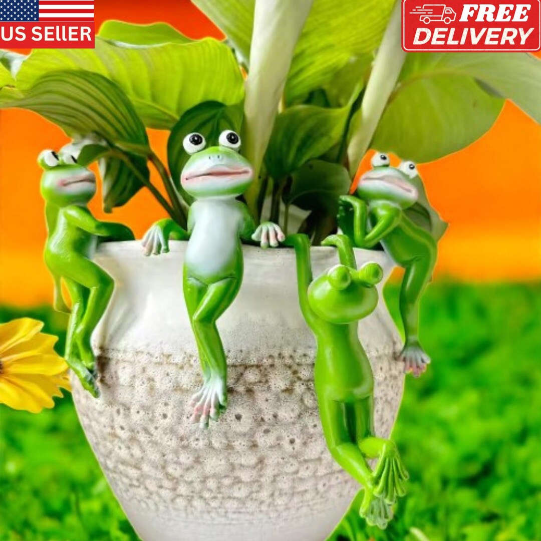 Cute Hanging Frog Pot | Resin Planter Decoration | Cartoon Frog Bonsai ...