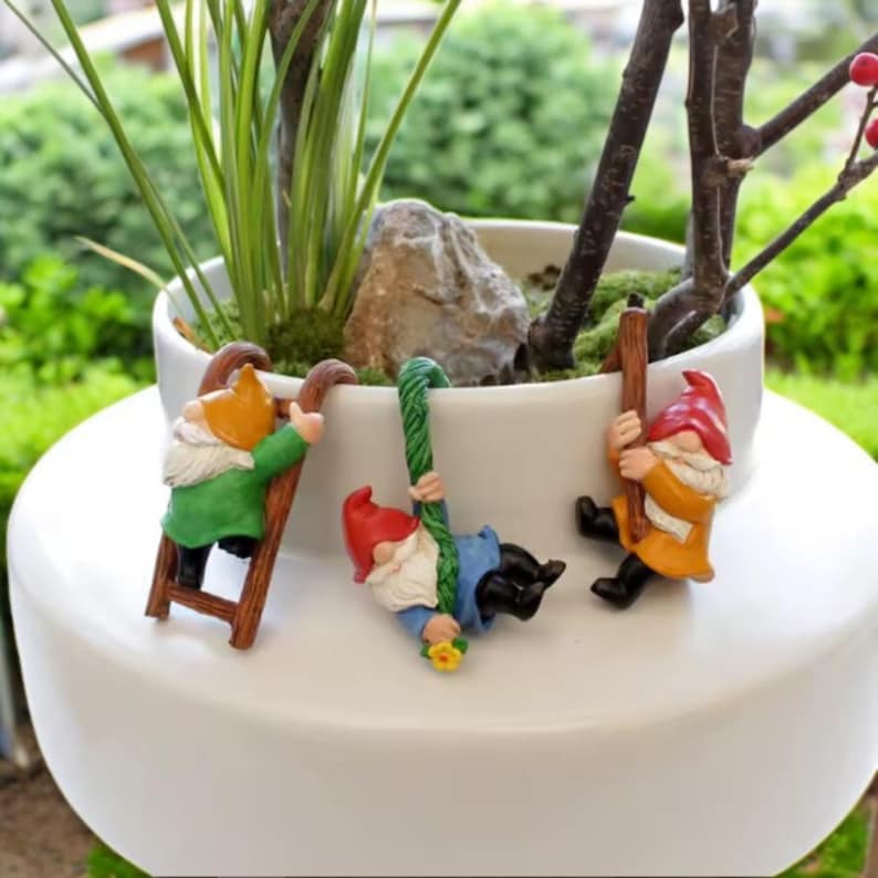 Climbing Gnome Tree Faces (3PCS): Resin Fairy Garden Decor - Etsy