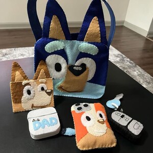 Bluey Handmade Pretend Play Set W/handbag, Phone, Car Keys, Airpods ...