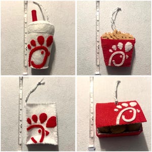 Handmade Felt Chick Fil a Ornament Set - Etsy