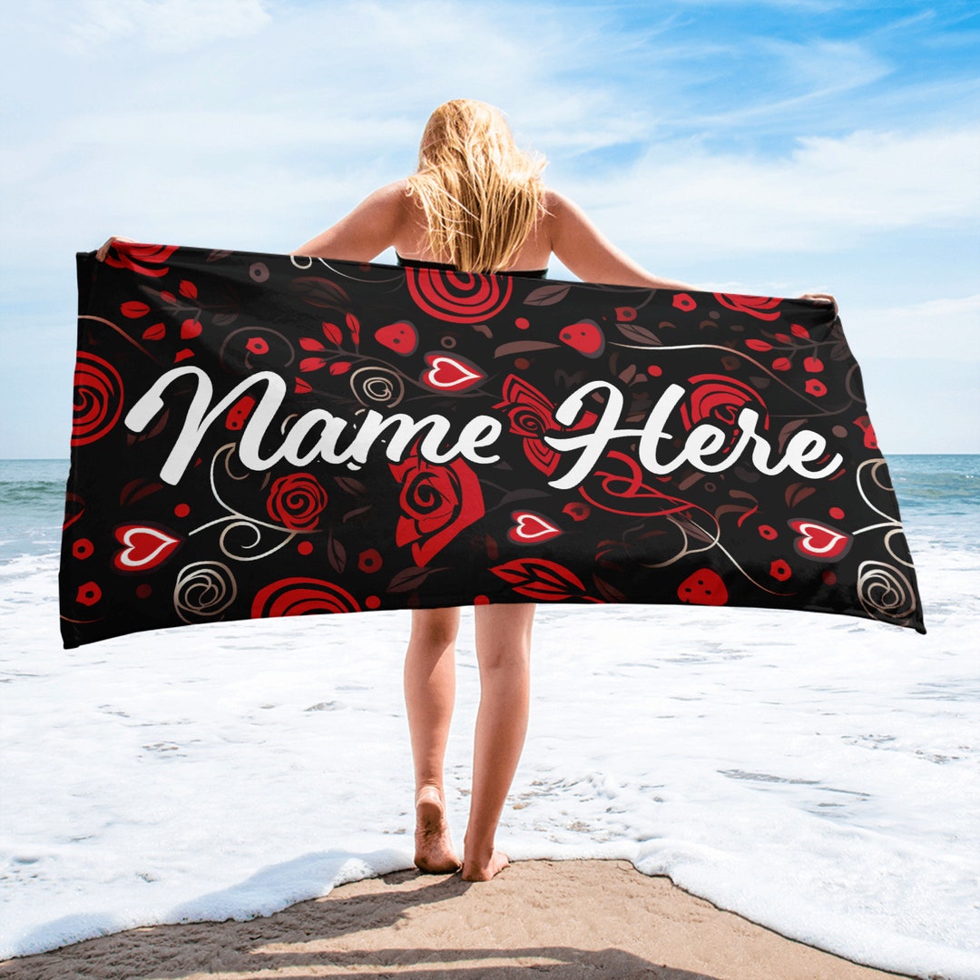 Personalized Valentine Towel, Custom Name Couple Towel, Valentine ...