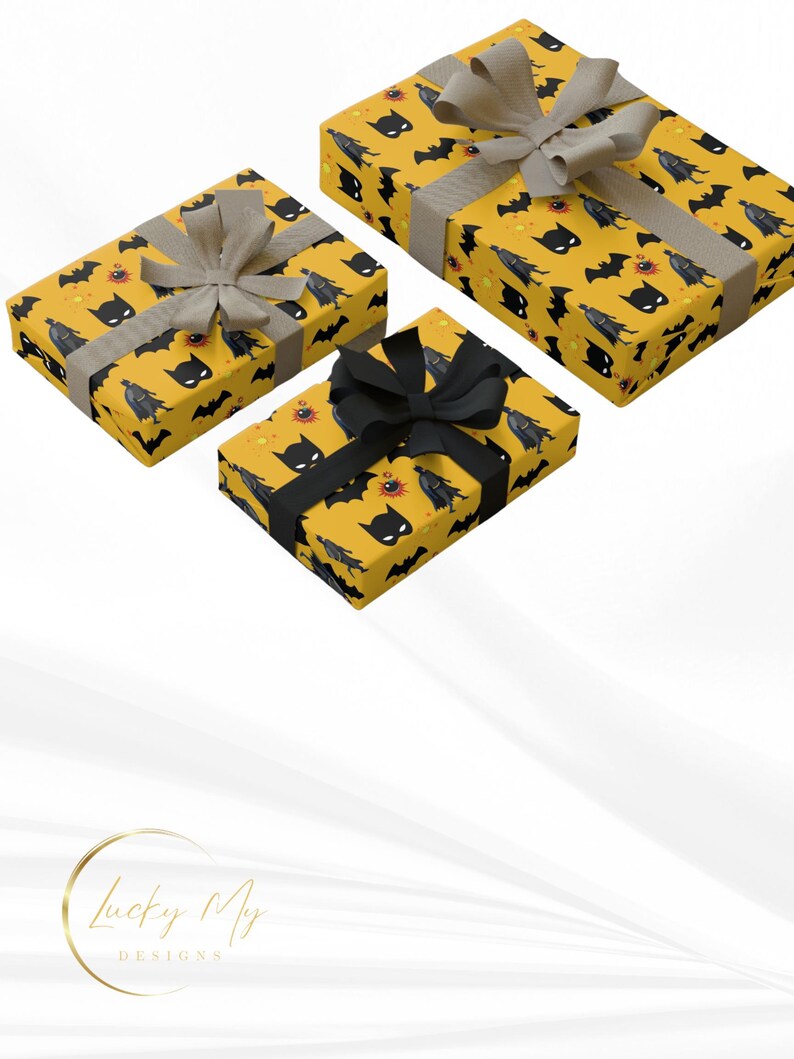 Batman Kid Gift Wrap, Comic Book Superhero, Batman, Christmas Wrapping ...