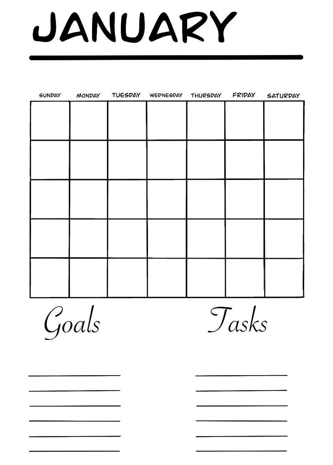 Year Calendar - Etsy