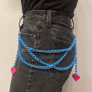 Error Sans Inspired Pony Bead & Melted Bead Belt Loop Chain - Etsy