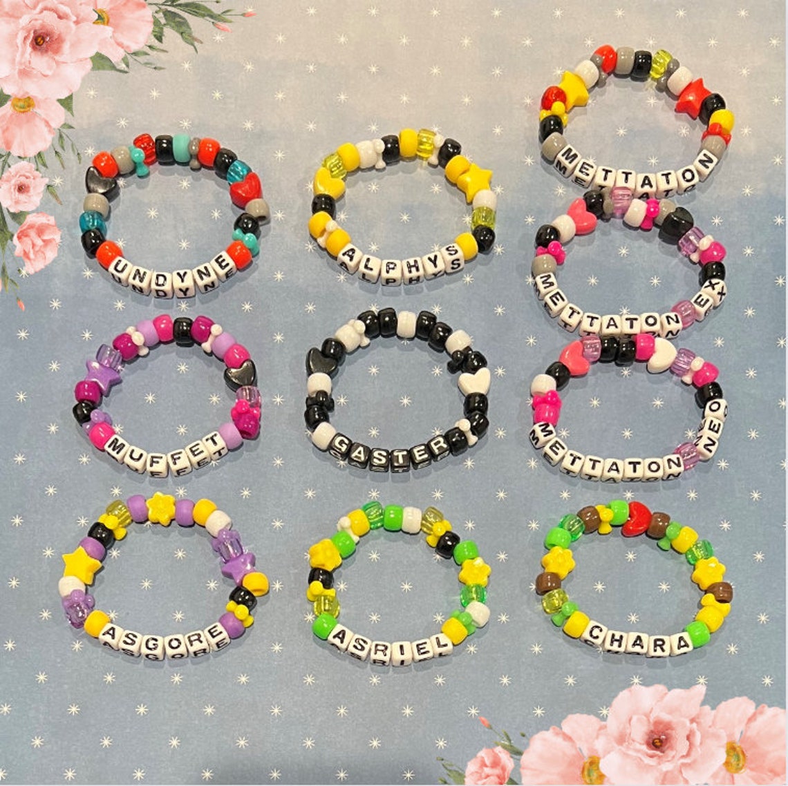 Undertale Inspired Handmade Character Kandi Bracelets - Etsy