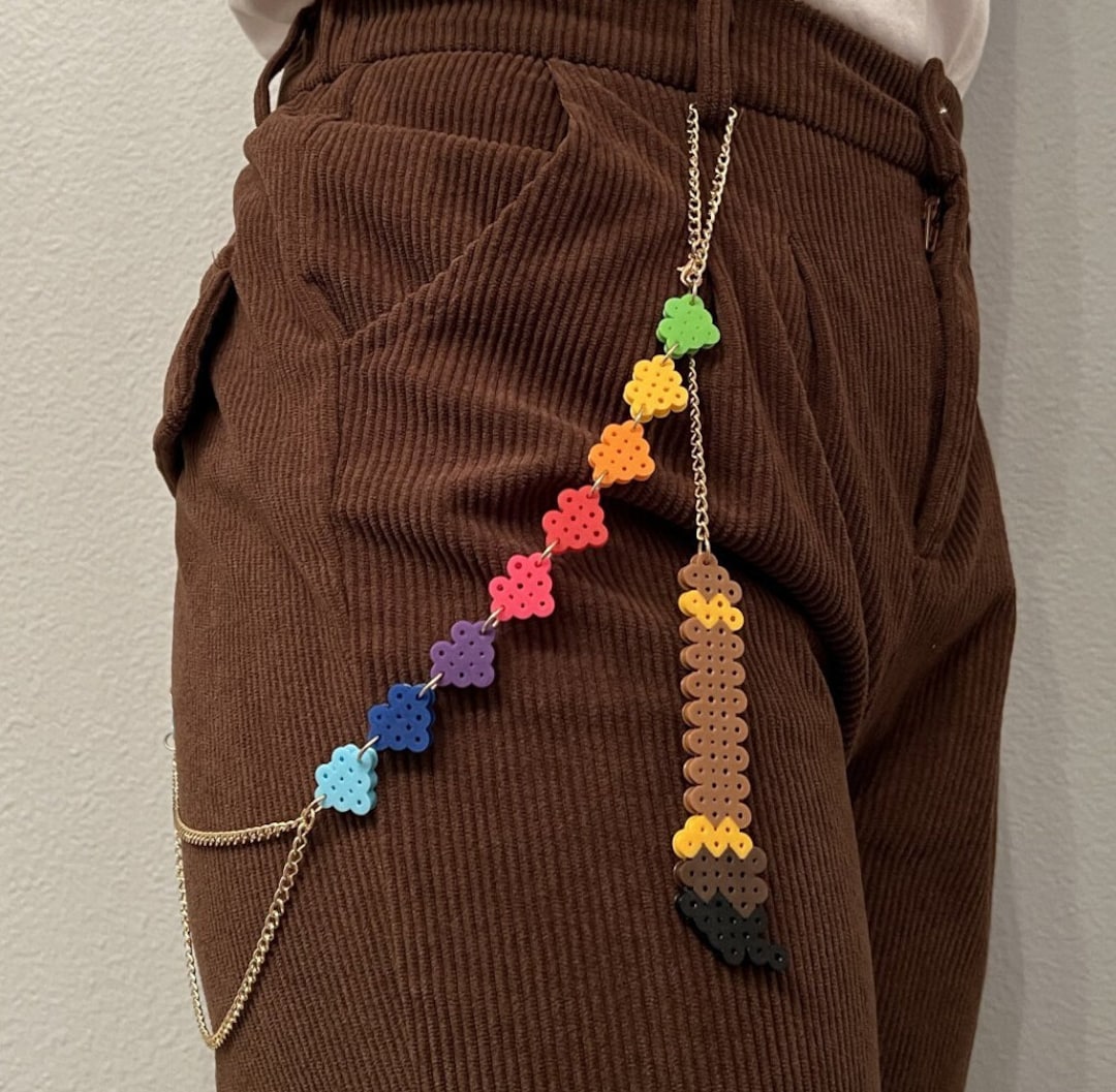Ink Sans Inspired Melted Bead Belt Loop Chain - Etsy