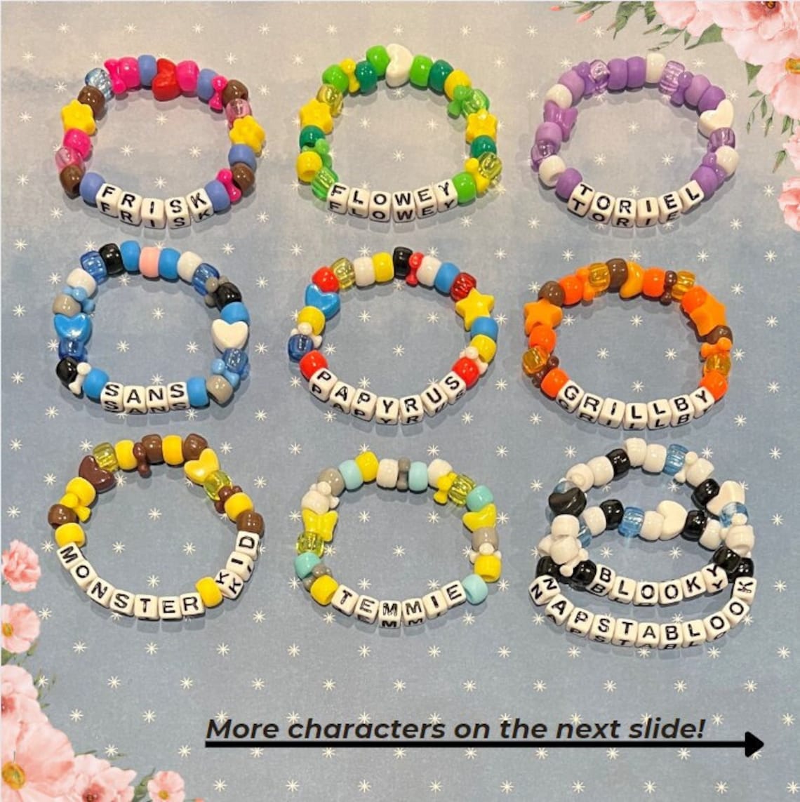 Undertale Inspired Handmade Character Kandi Bracelets - Etsy