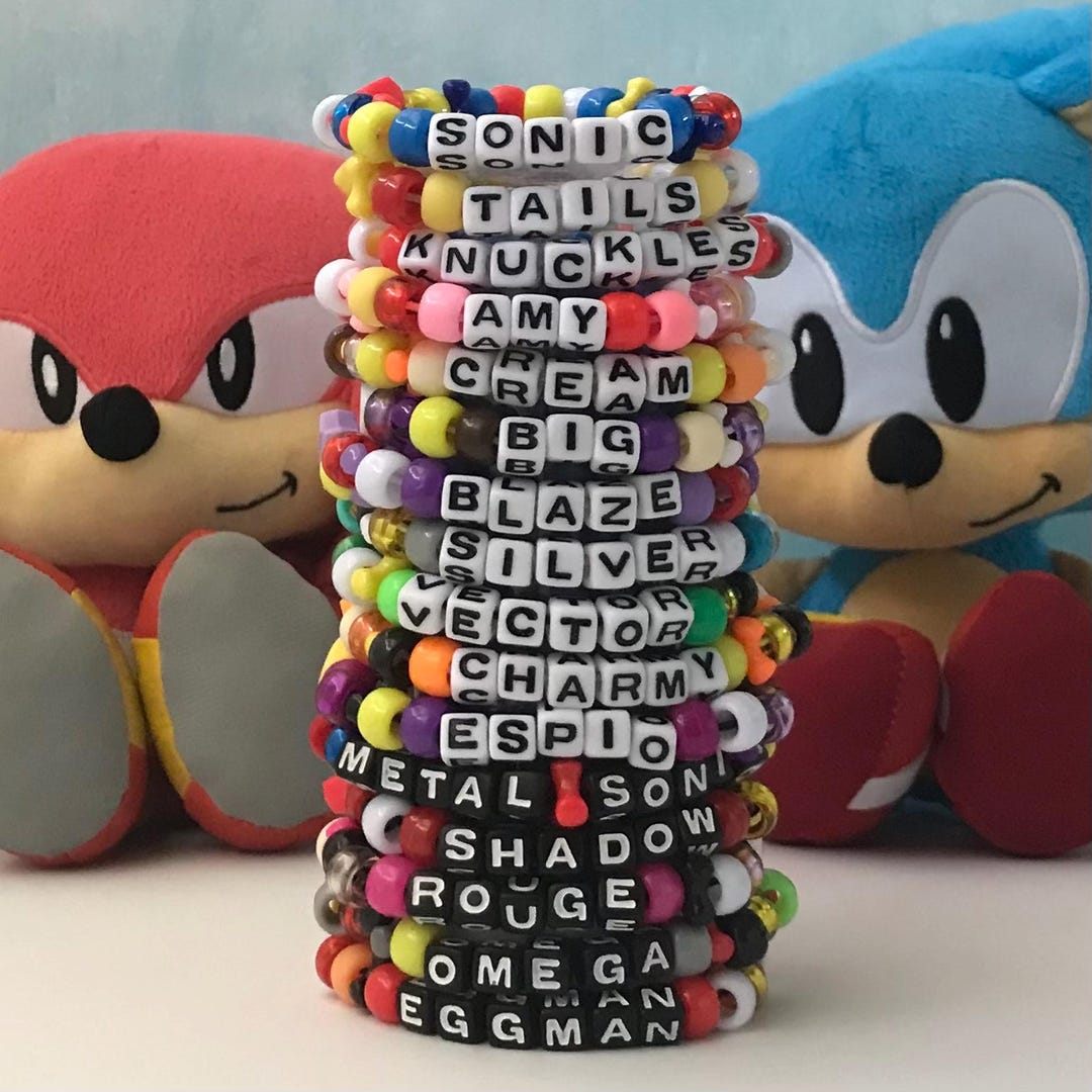 Sonic the Hedgehog Inspired Handmade Character Kandi Bracelets - Etsy