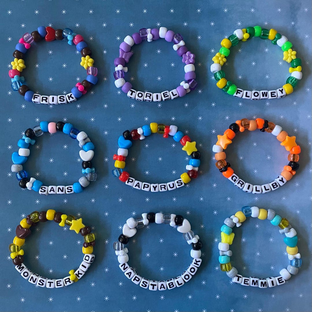 Undertale Inspired Handmade Character Kandi Bracelets - Etsy