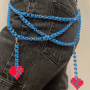 Error Sans Inspired Pony Bead & Melted Bead Belt Loop Chain - Etsy