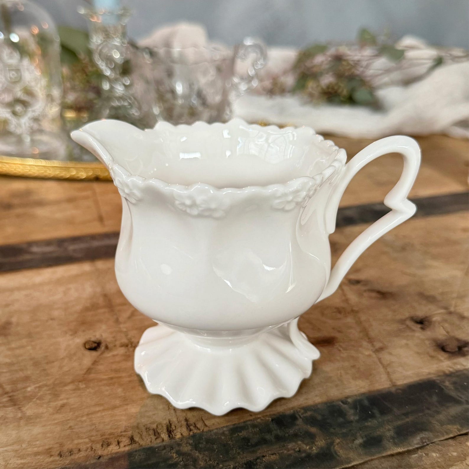 Vintage Grace's Teaware Fluted and Floral Creamer - Etsy