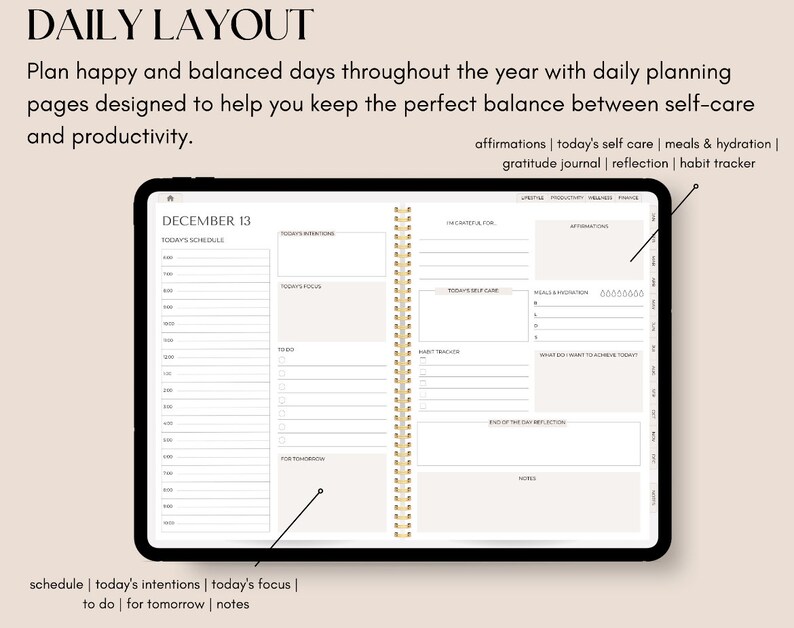 THAT GIRL PLANNER, Aesthetic Journal, Budget Checklist, Wellness ...