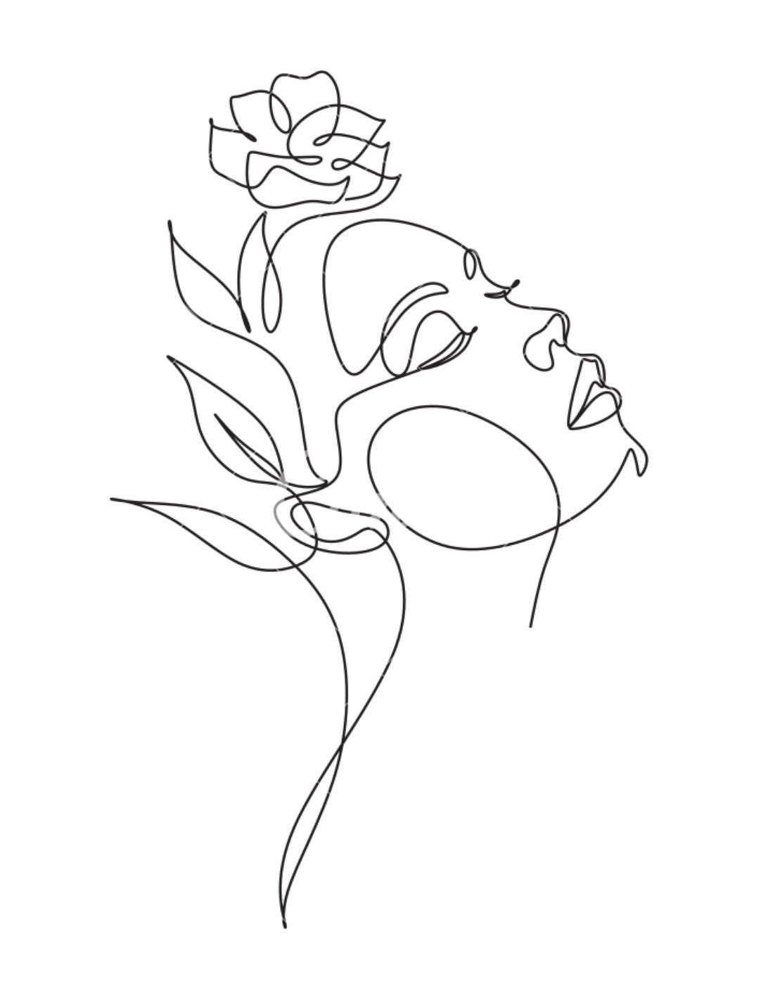 Woman Line Art - Etsy