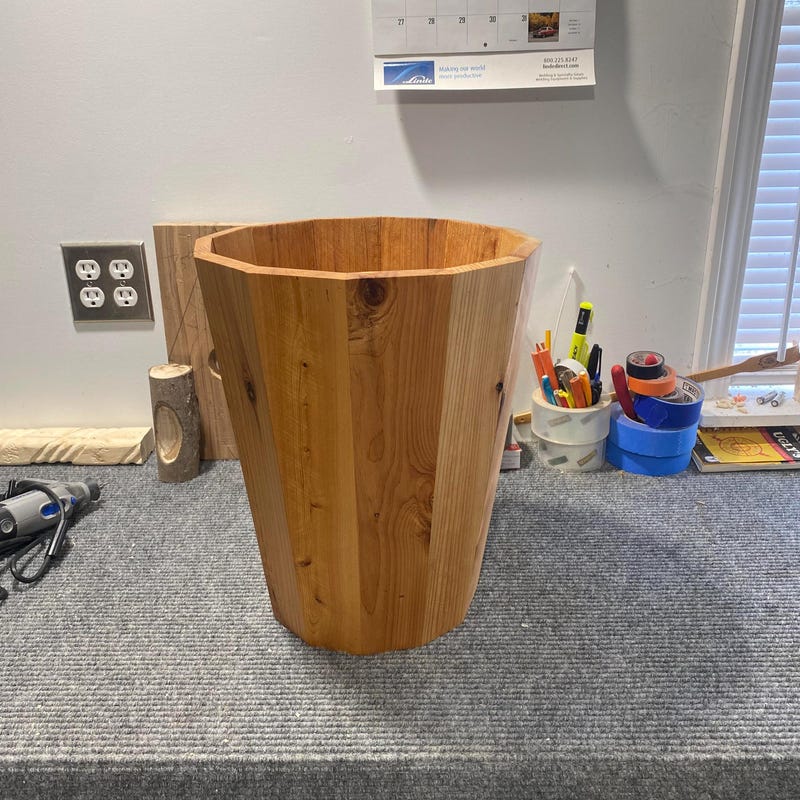 Rustic Trash Can With Lid - Etsy