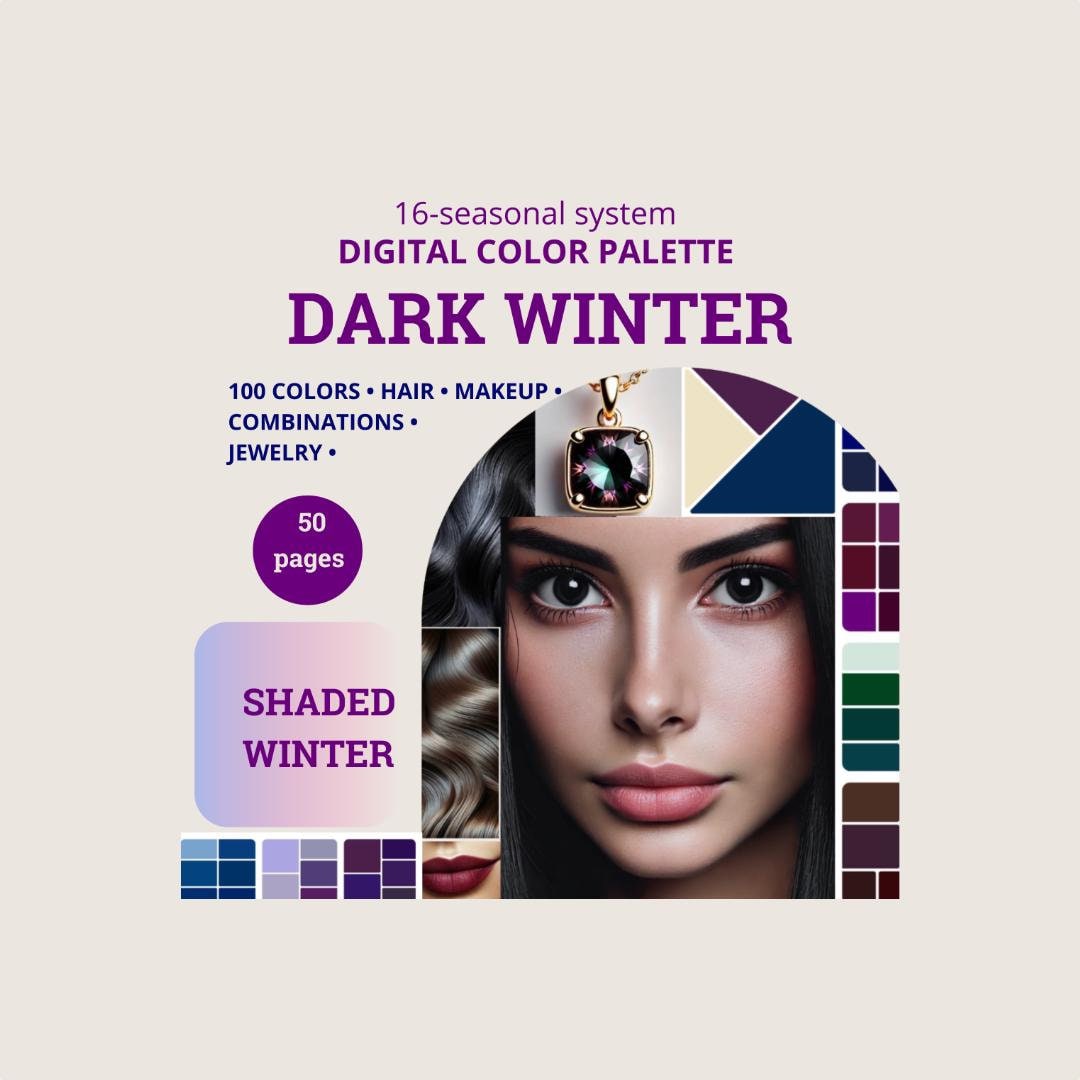 Dark Winter Color Palette. 16-seasons. Guide for Shaded Winter, Deep ...