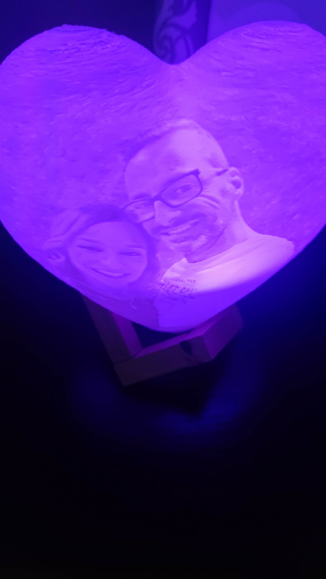 Heart Lithophane Lamp Made in 3D, Art Collection: Personalized ...