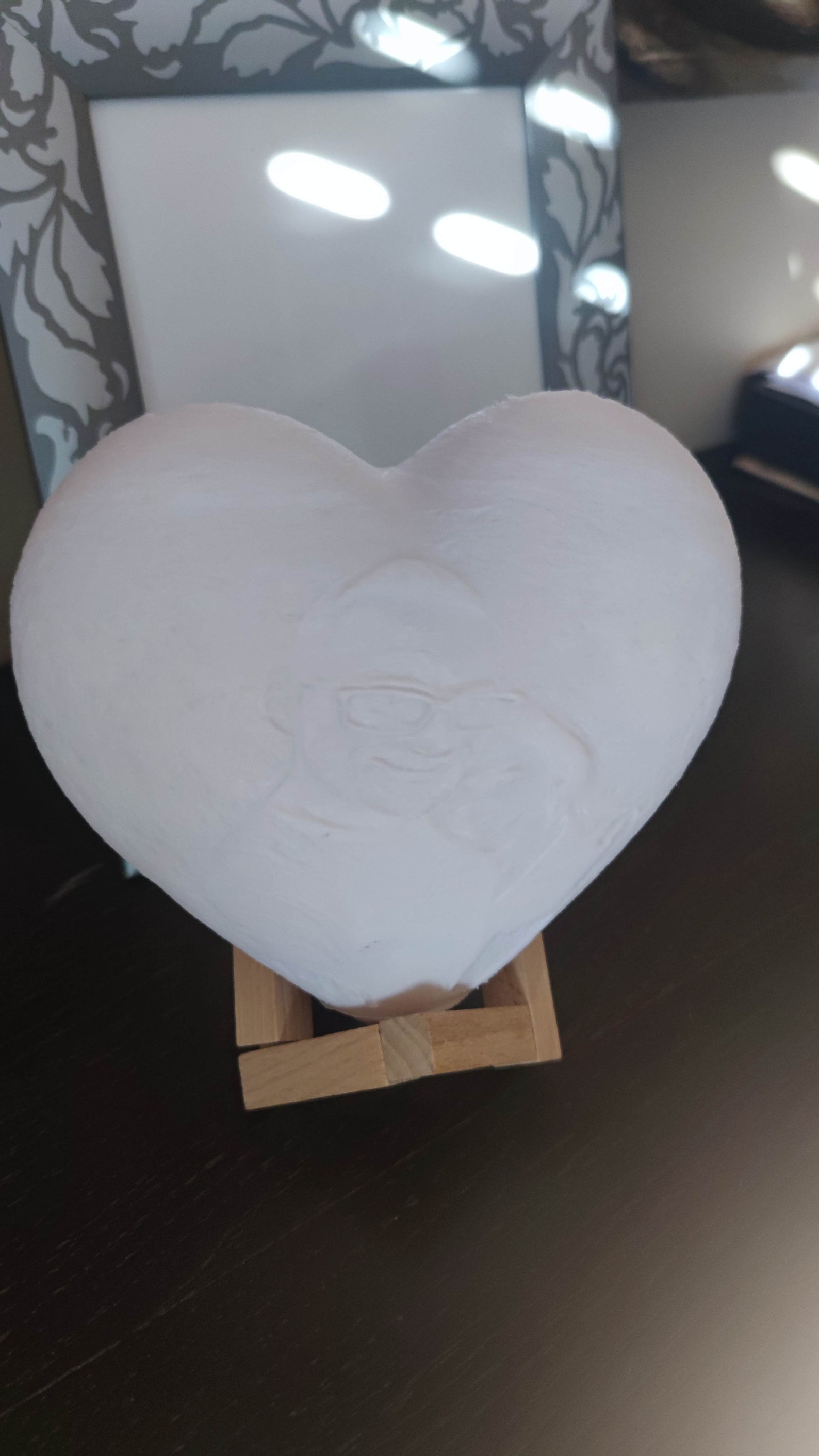 Heart Lithophane Lamp Made in 3D, Art Collection: Personalized ...
