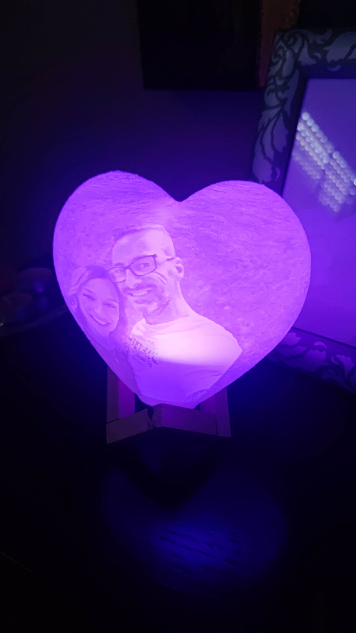 Heart Lithophane Lamp Made in 3D, Art Collection: Personalized ...