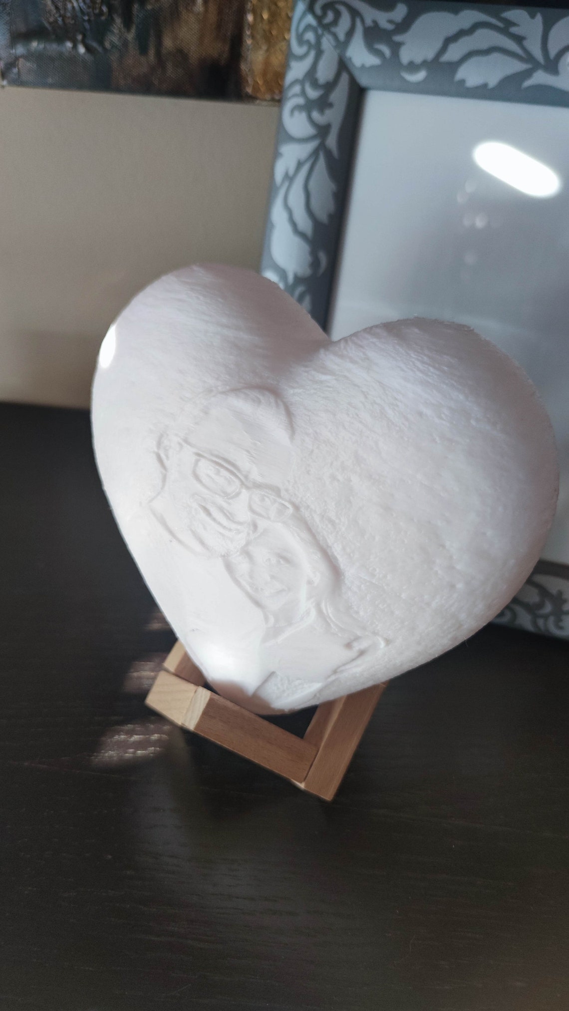 Heart Lithophane Lamp Made in 3D, Art Collection: Personalized ...