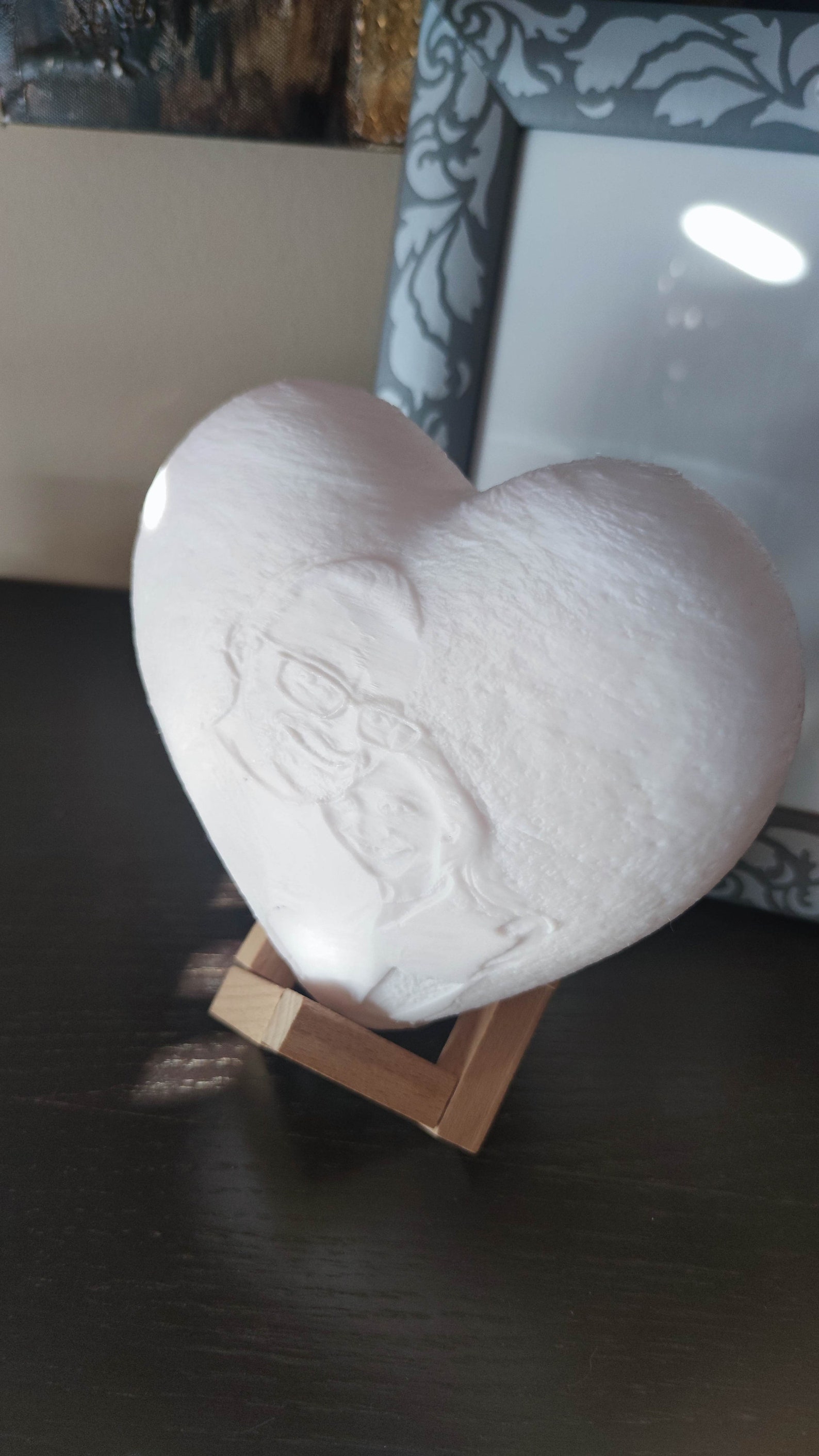 Heart Lithophane Lamp Made in 3D, Art Collection: Personalized ...