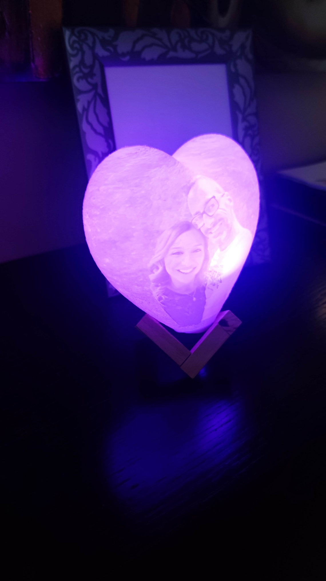 Heart Lithophane Lamp Made in 3D, Art Collection: Personalized ...