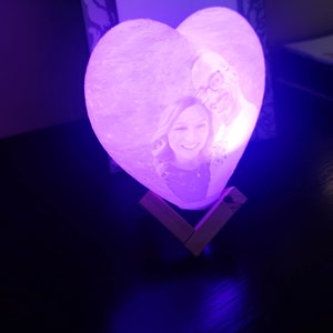 Heart Lithophane Lamp Made in 3D, Art Collection: Personalized ...