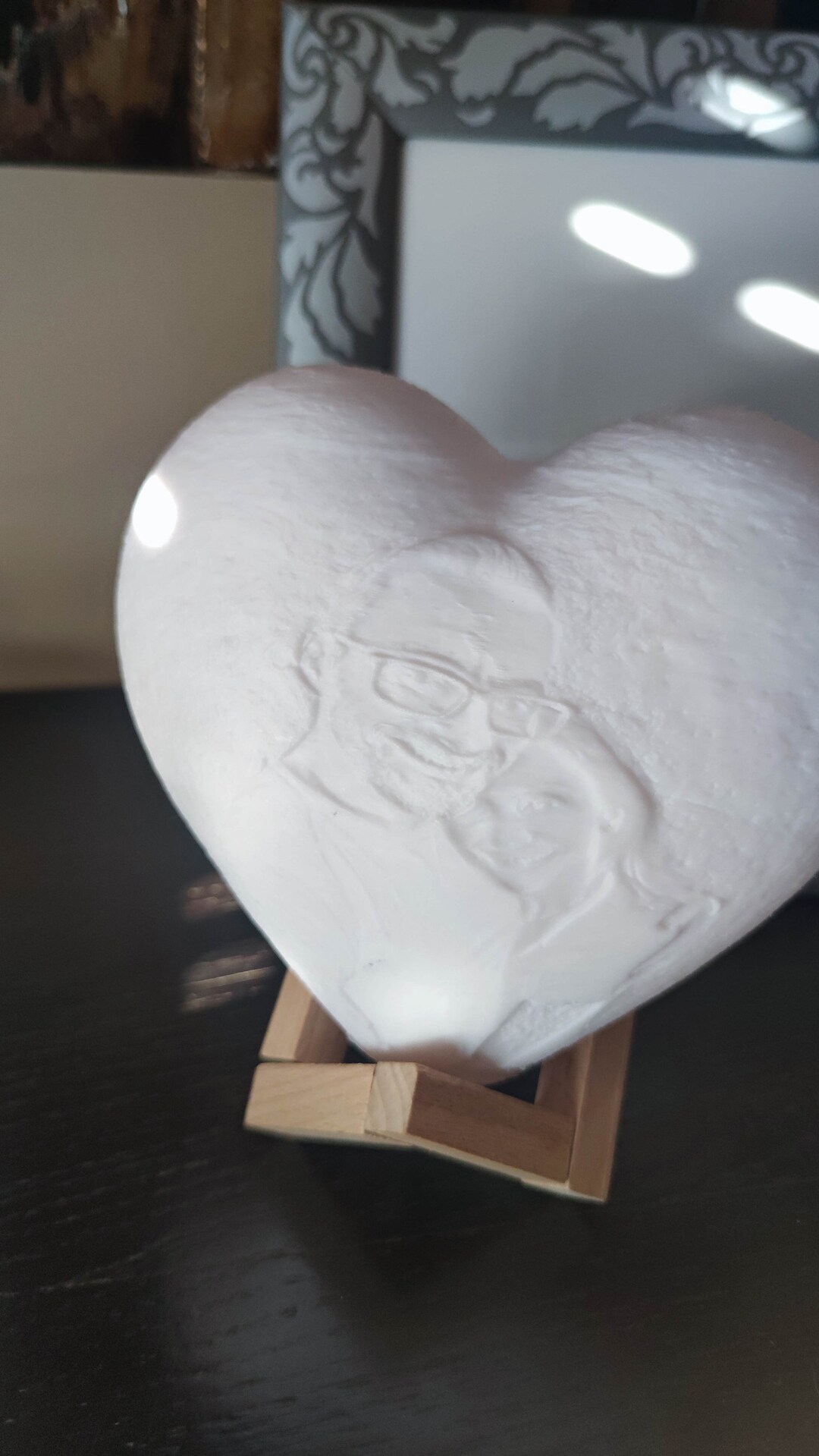 Heart Lithophane Lamp Made in 3D, Art Collection: Personalized ...