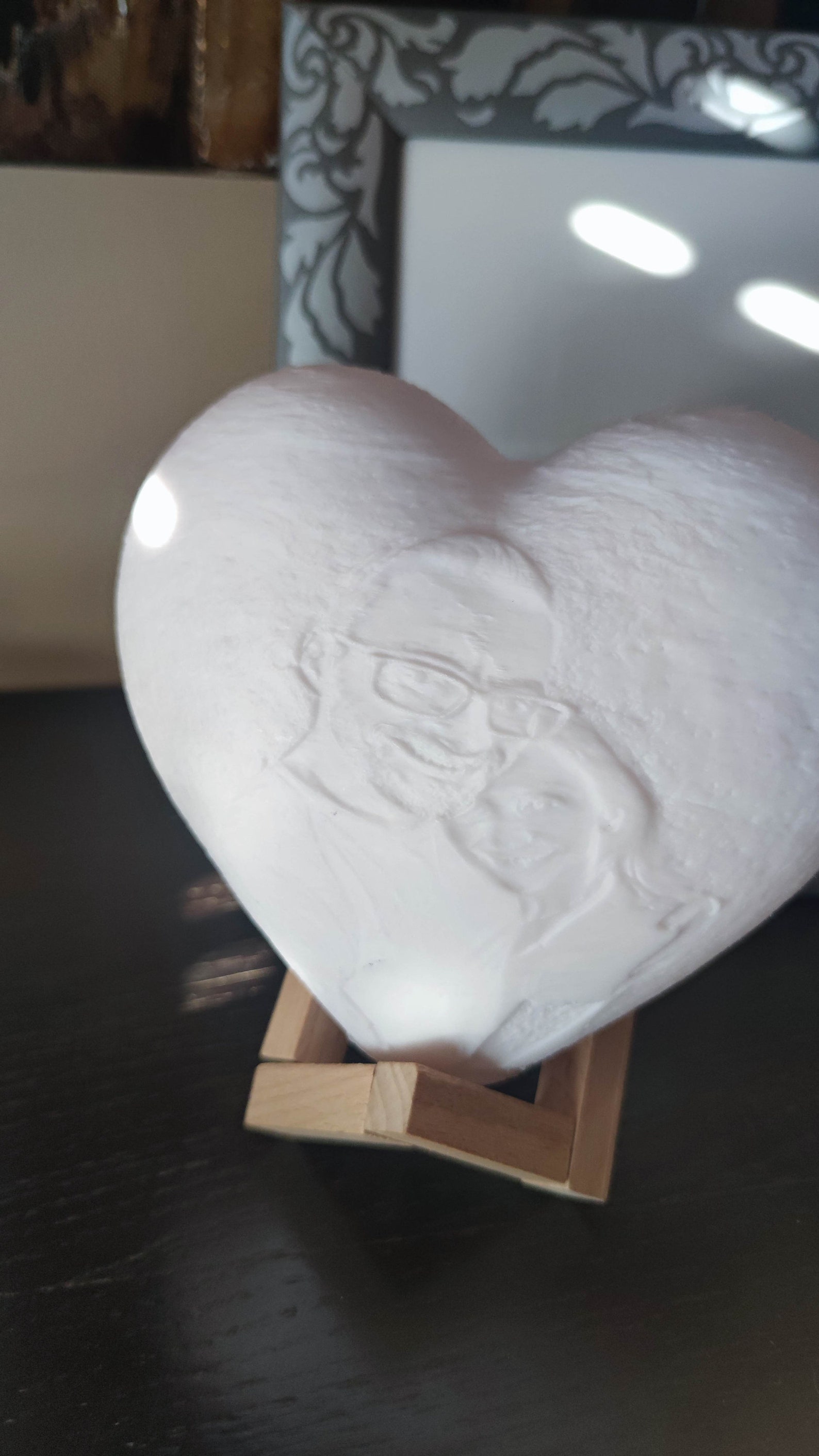Heart Lithophane Lamp Made in 3D, Art Collection: Personalized ...
