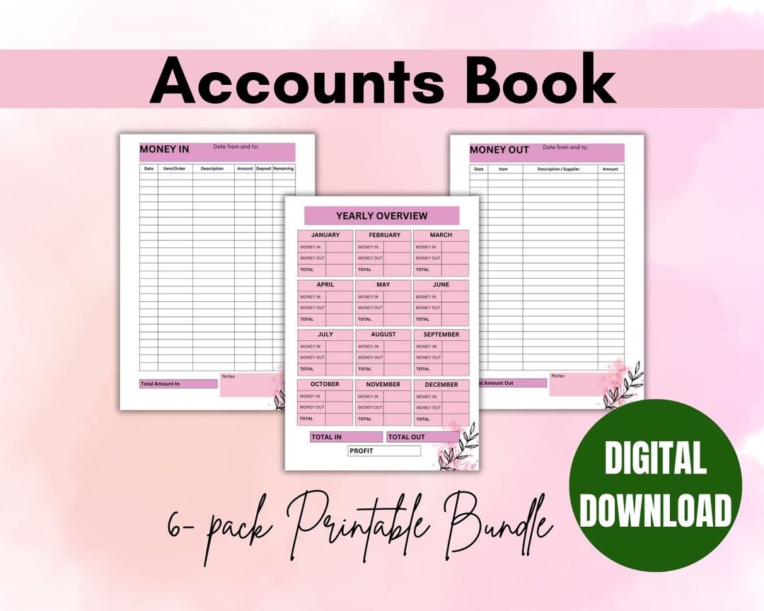 Small Business Accounts Templates Printable Digital Products Finance ...