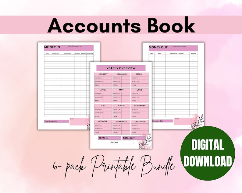 Small Business Accounts Templates Printable Digital Products Finance ...
