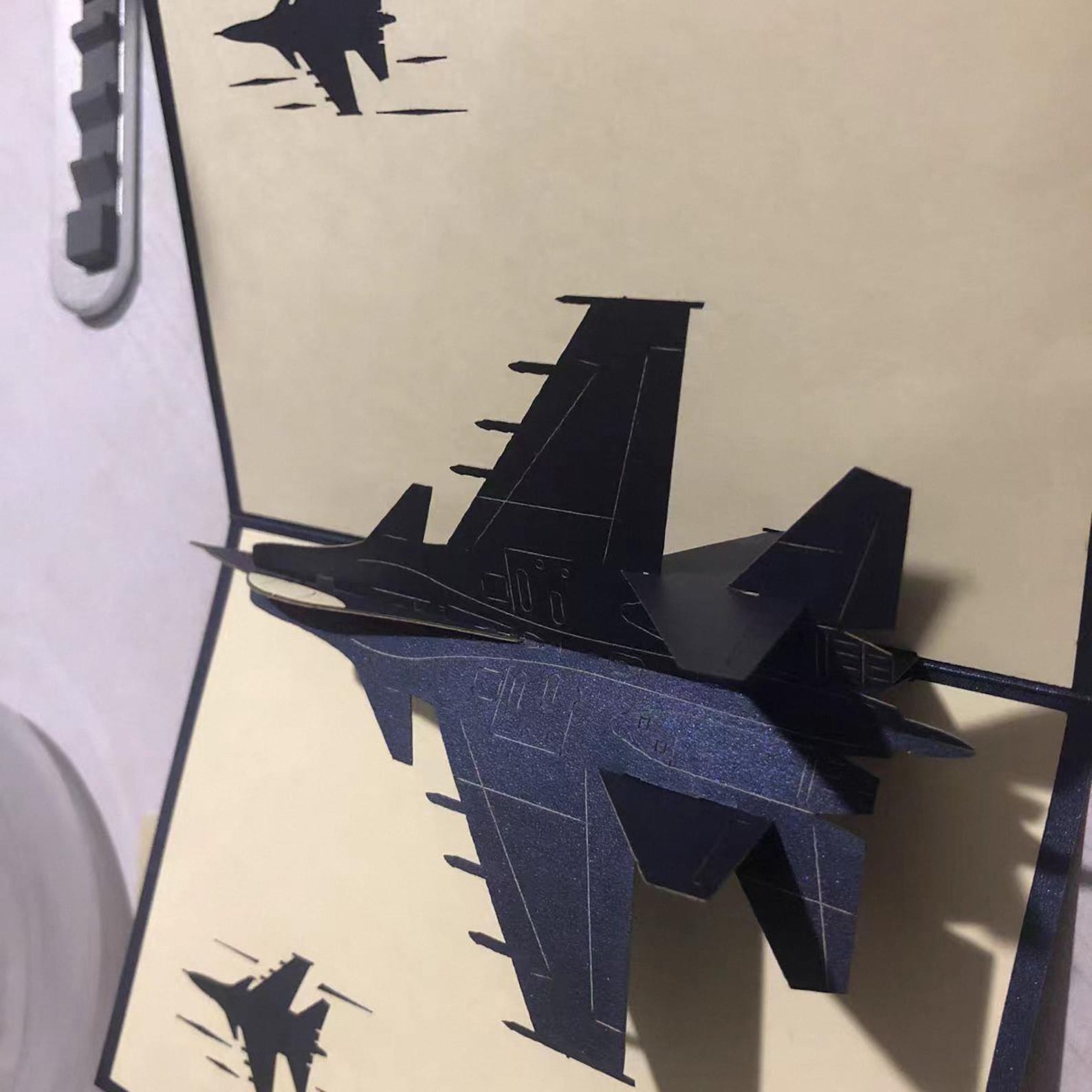 3D Fighter Jet Greeting Card - Creative Military Aircraft 3D Card, J-15 ...