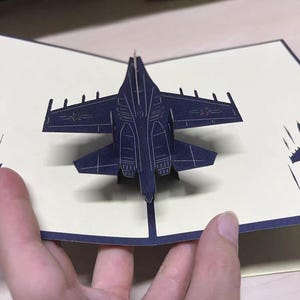 3D Fighter Jet Greeting Card - Creative Military Aircraft 3D Card, J-15 ...
