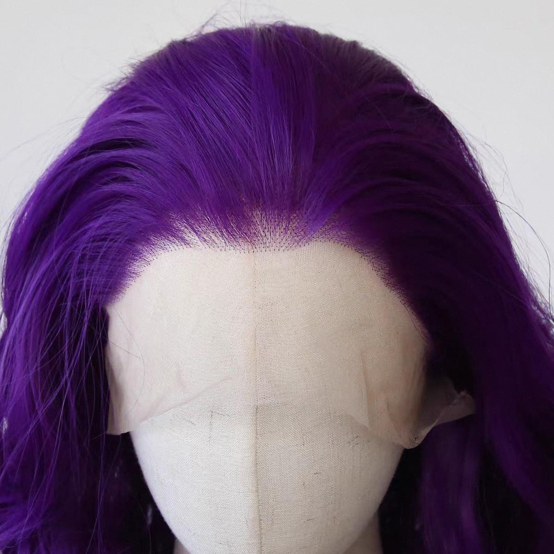 Grape Dark Purple Lace Front Natural Wig Big Wave Curly Hair Full Set ...