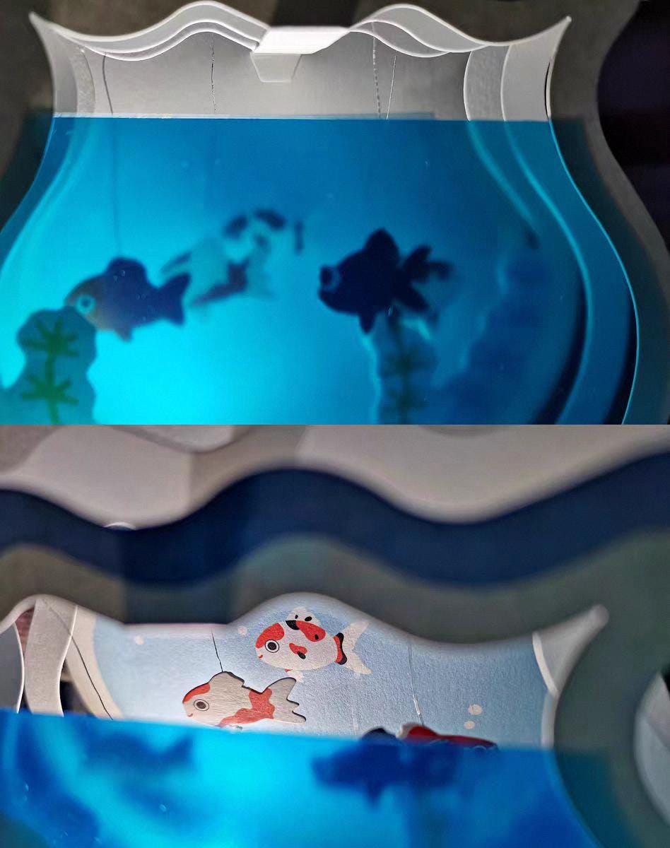 3D Fish Tank, Aquarium 3D Card, Fish Tank Pop up Card Greeting Card, 3D ...