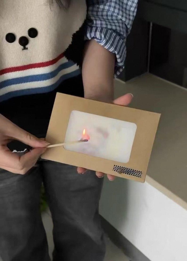 DIY Flame Burning Greeting Card-envelope Paper Material Packaging ...