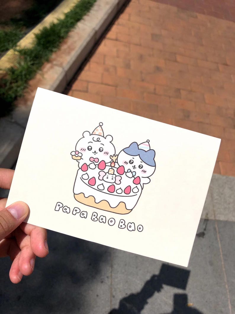 Cute Little Chiikawa Birthday Party and Kitchen Party Greeting Card, 3D ...